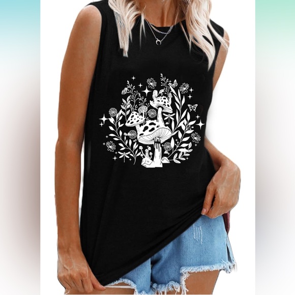 Tops | Cottagecore Tank Top Cottage Core Black Tank Top | Poshmark